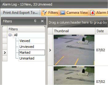 Tree View of Alarm Filtering Options