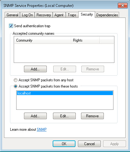 Enabling SNMP